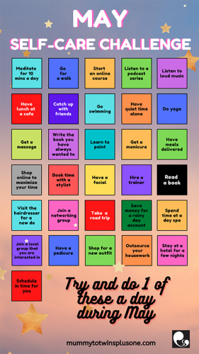 May Self-Care Challenge – Mummy To Twins Plus One